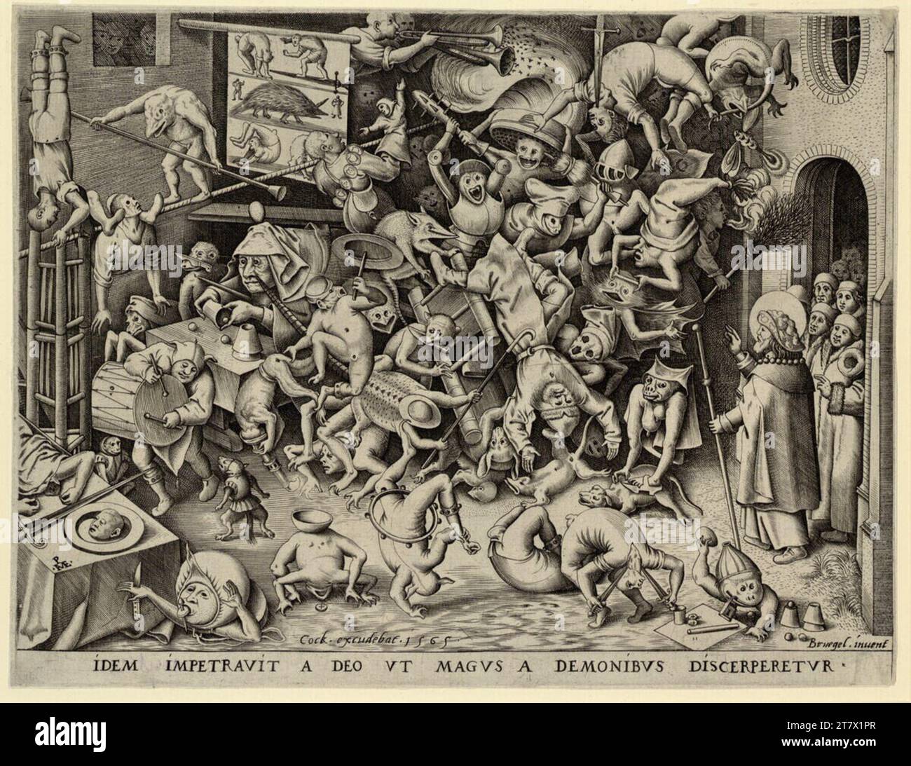 Pieter Bruegel d. Ä. Saint Jacobus and the fall of the Hermogen. Copper ...