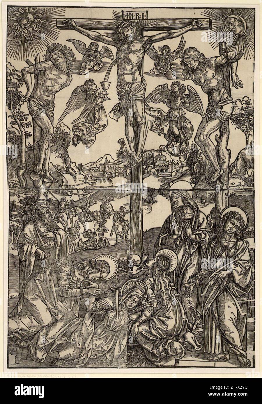 Albrecht Dürer The crucifixion of Christ (the Great Calvary). Woodcut ...