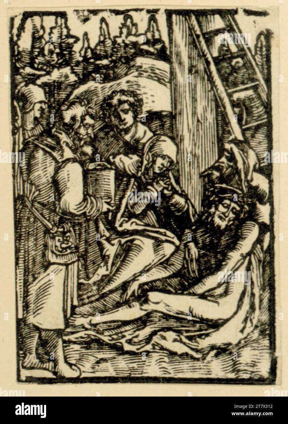 Hans Schäufelin The civilization of Christ under the cross. Woodcut ...
