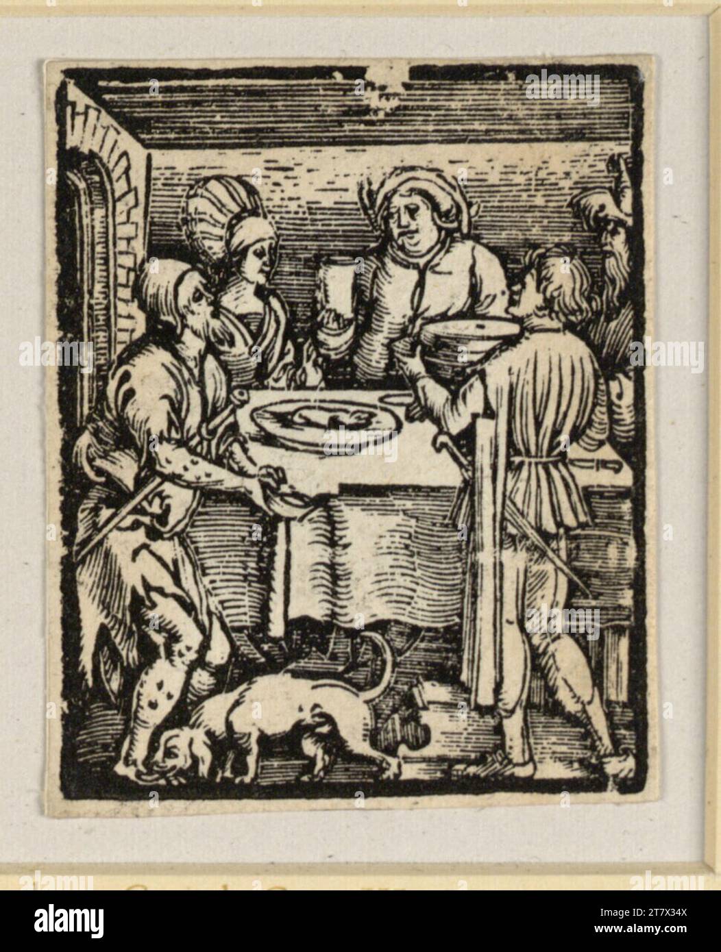 Anonym The rich Prasser and the poor Lazarus. Woodcut after 1510 Stock ...