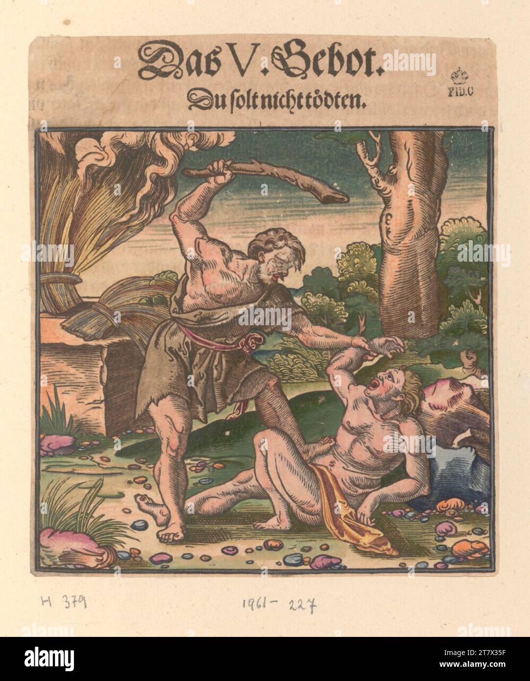 Hans Brosamer Luther's catechism: Cain and Abel (the ten commandments ...
