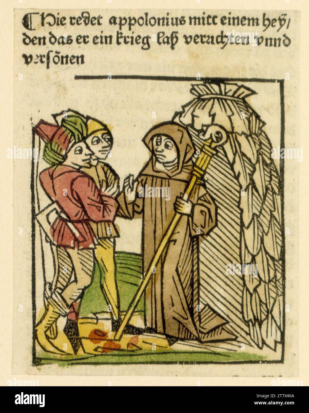 Peter Berger Saint Apollonius speaks to a heath. Woodcut, colored 1488 ...