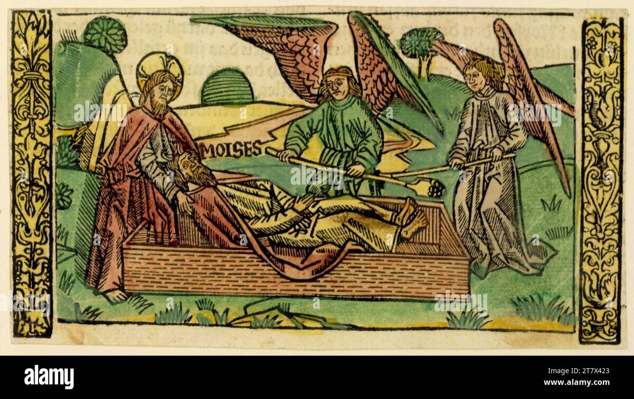 Johannes Otmar The funeral of the Moses. Woodcut, colored 1507 , 1507 Stock Photo - Alamy