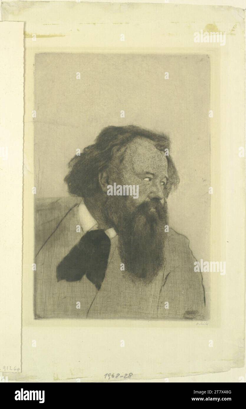 Emil Orlik Portrait Hermann Bahr. Etching; Roulette; Cold needle 1908 ...