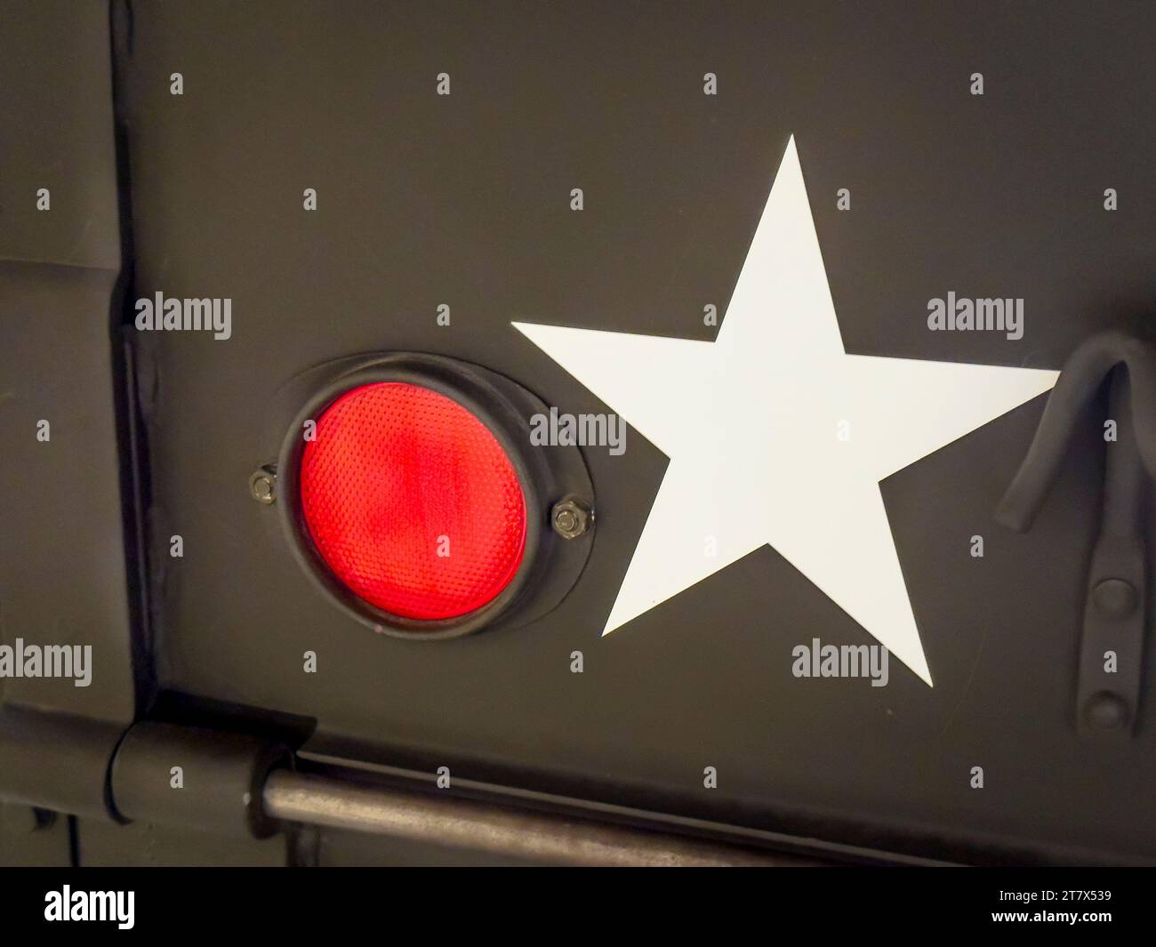 white star on vintage American military vehicle, World War II era Stock ...