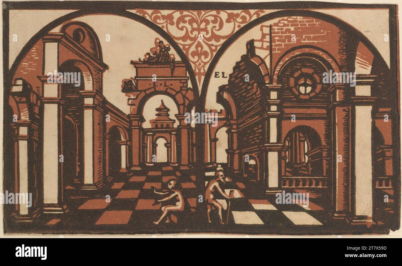 Erasmus Loy Two representations of Renaissance buildings, framed by ...