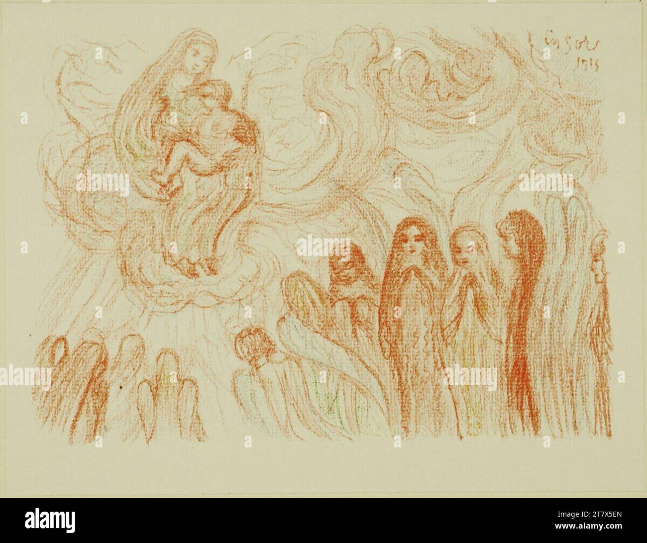 James Ensor Scenes of the life of Christ; The Virgin adored by angels ...