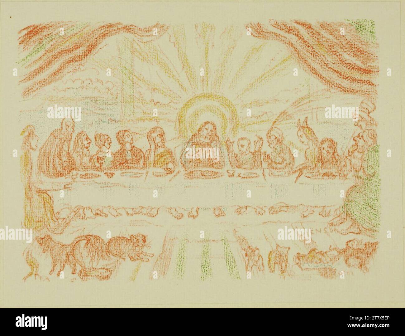 James Ensor Scenes of the life of Christ; The Lord's Supper. Color; Van ...