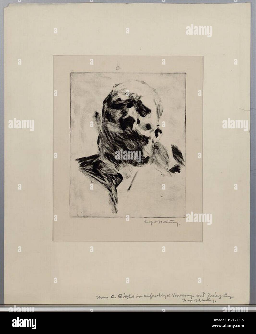 Leopold Hauer Male portrait. Lithography Stock Photo - Alamy