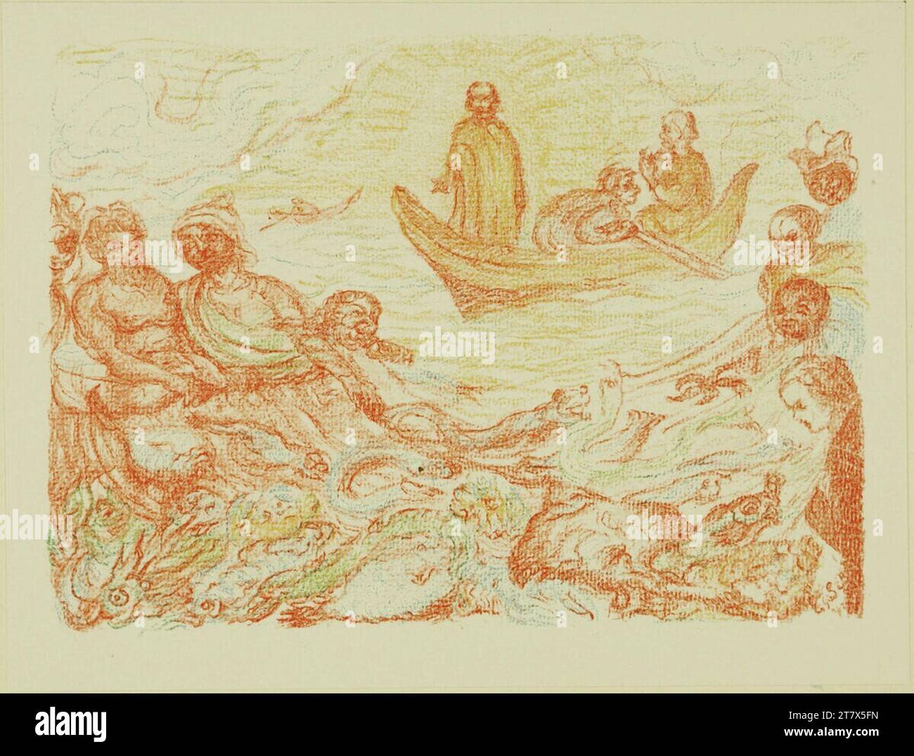 James Ensor Scenes of the life of Christ; Miraculous fishing. Color ...