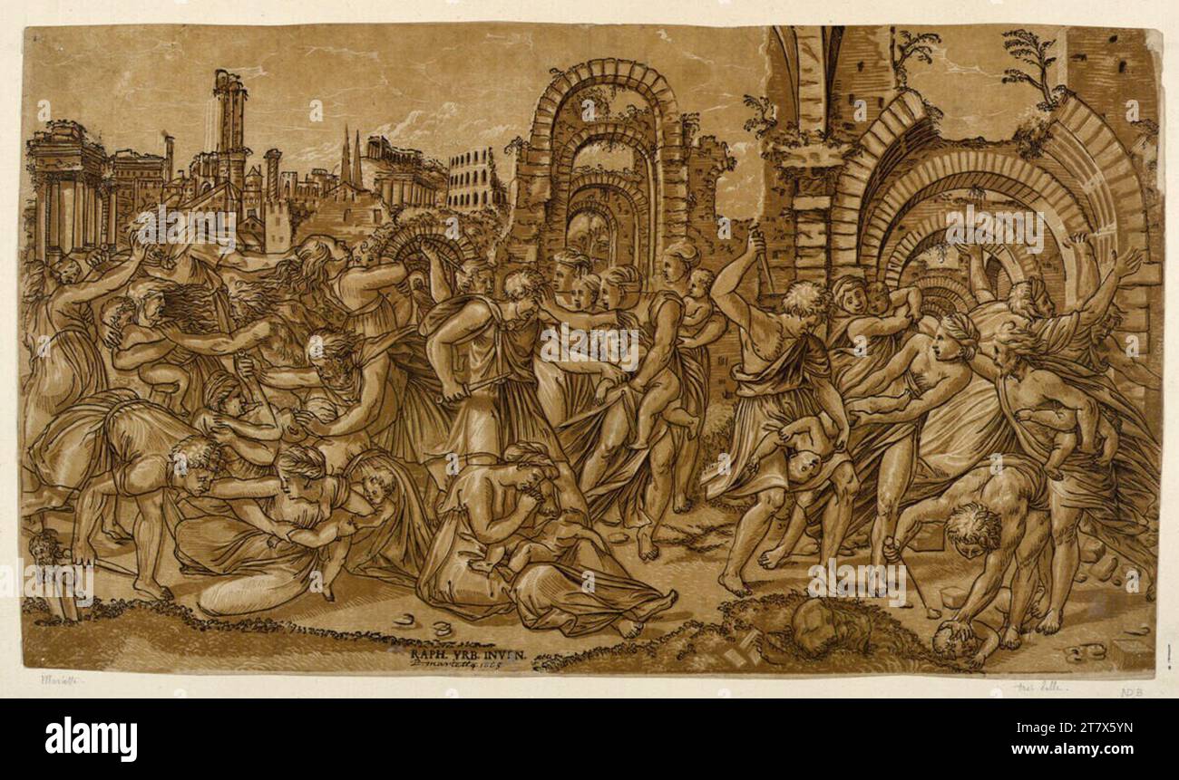 Monogrammist NDB The child murder of Bethlehem. Clair OBSCUR woodcut of ...