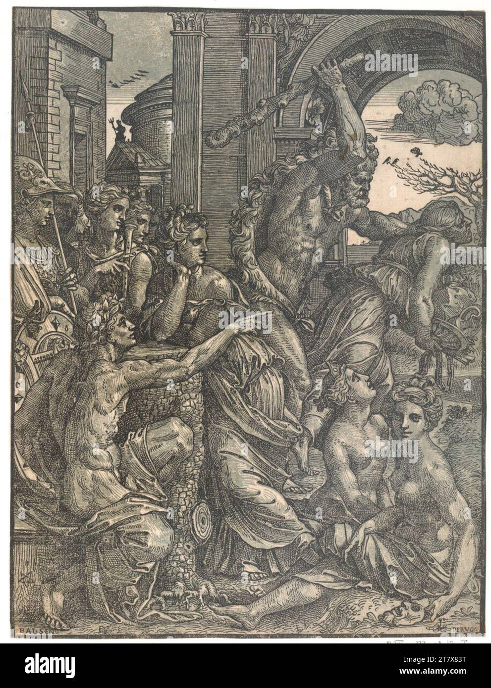 Ugo da Carpi Hercules sells the avarice from the temple of the muses ...