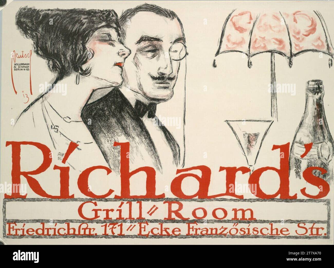 Ernst Deutsch-Dryden Richard's Grill - Room, Friedrichstr. 171 - corner of French Str. Color ...