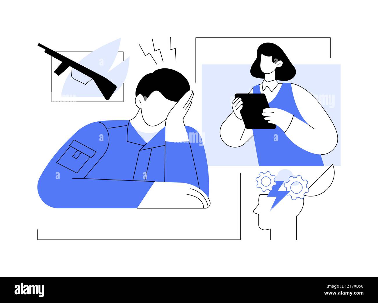 Post-traumatic stress disorder abstract concept vector illustration ...