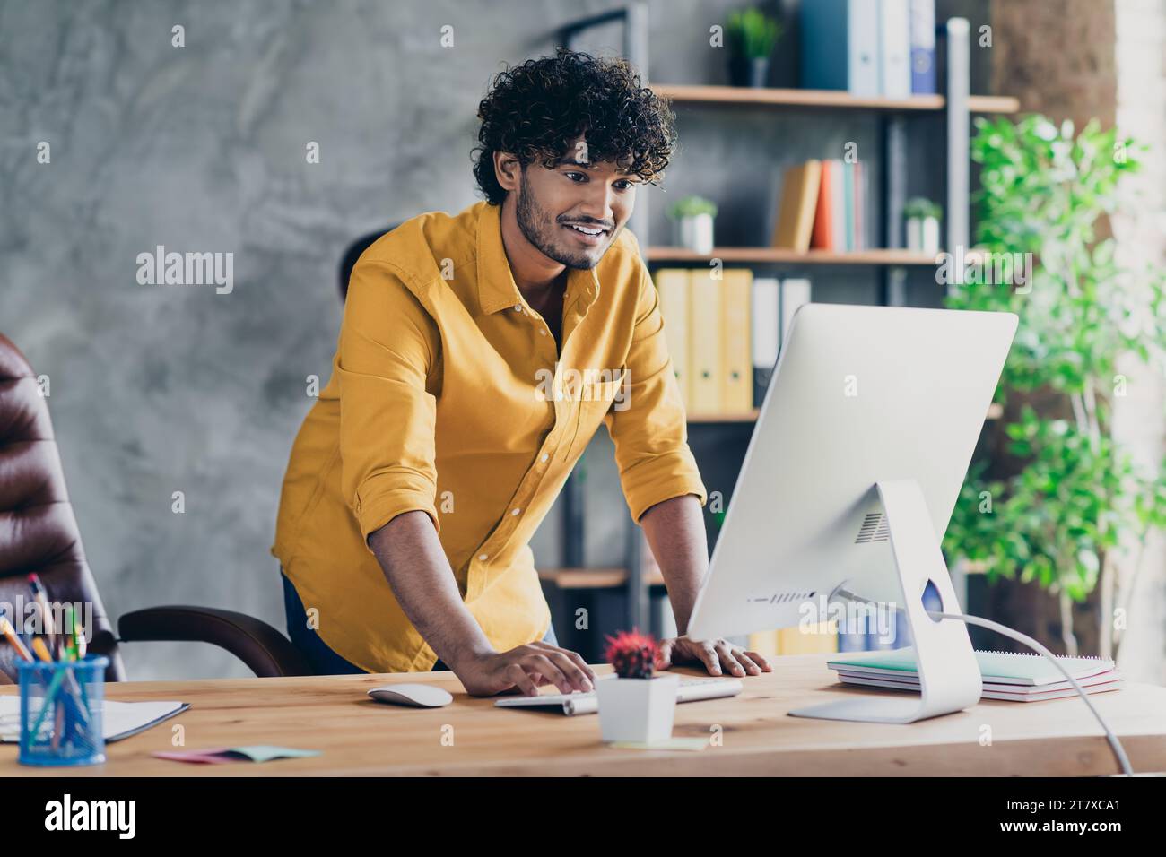 Photo of nice funny man it administrator hacker hacking website modern ...