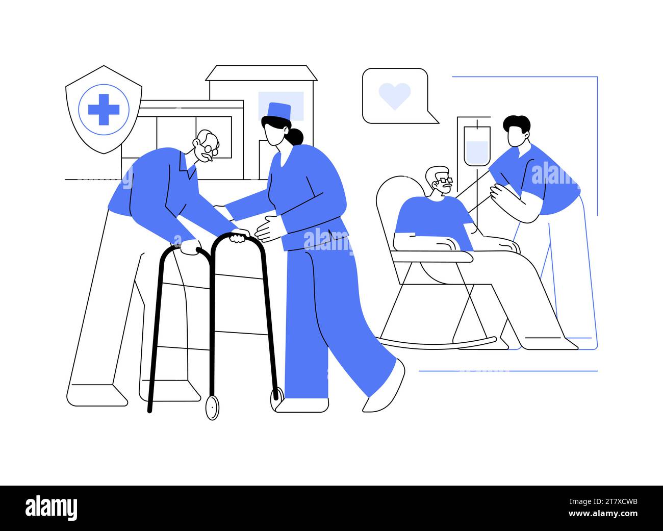 Assisted living facility abstract concept vector illustration Stock ...