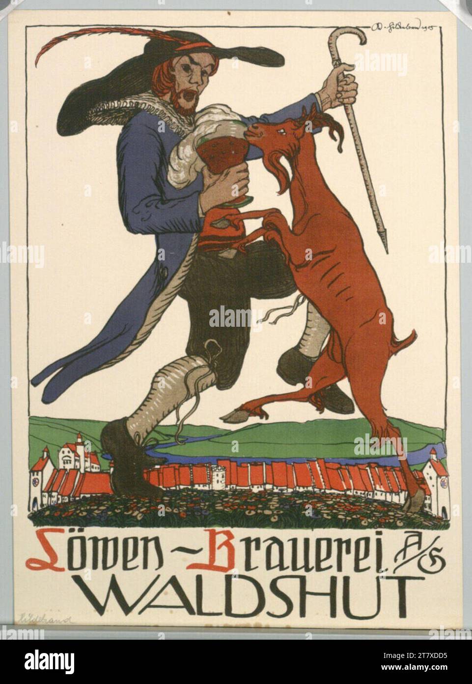 Adolf Hildenbrand Lion brewery Waldshut. Color 1905 , 1905 Stock Photo ...