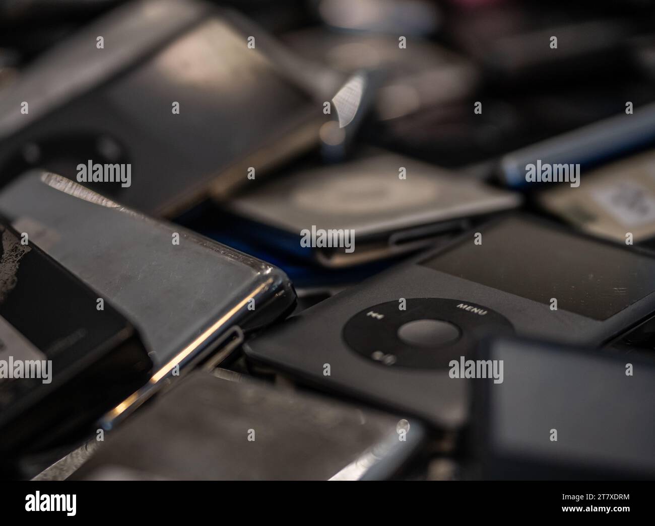 Pile of Old MP3 Player Macro Close Up Assorted Stock Photo - Alamy