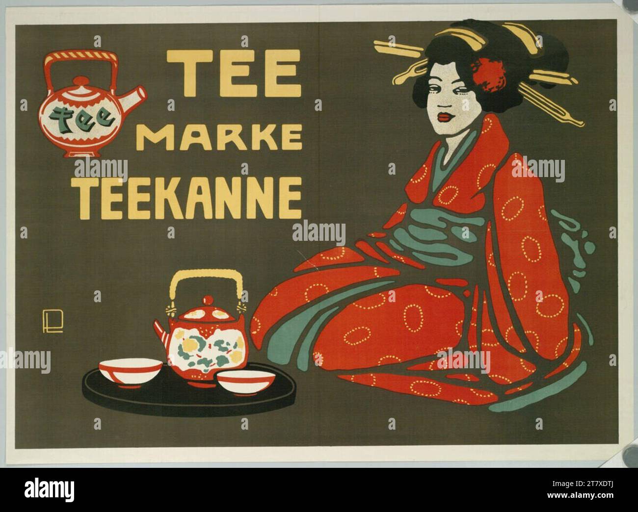 Paul Leni Tea brand teapot. Color around 1910 Stock Photo - Alamy