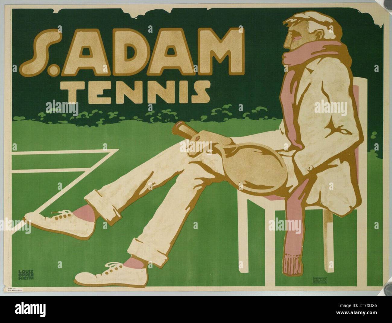 Louis Oppenheim S. ADAM; TENNIS. Color around 1910 Stock Photo - Alamy