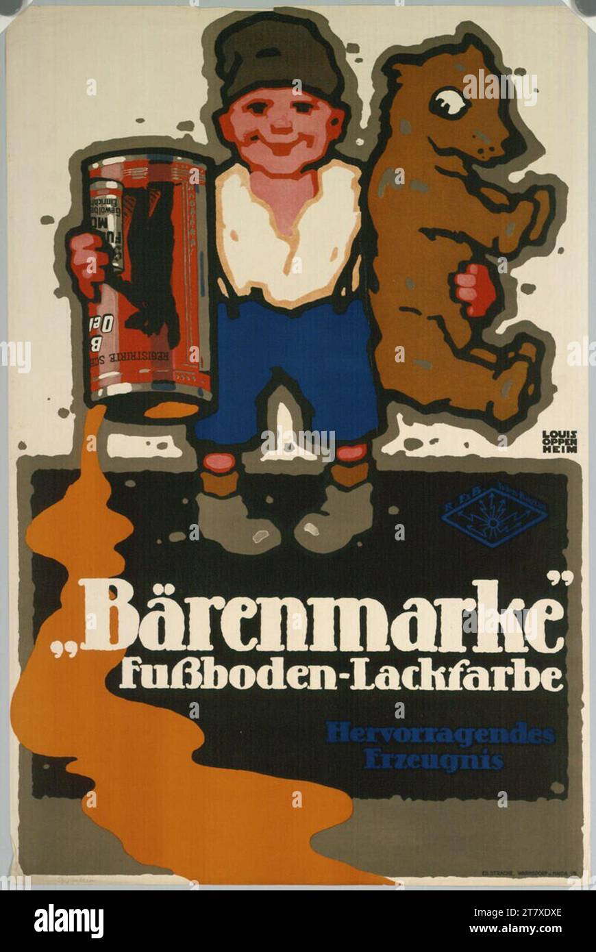 Louis Oppenheim Bear brand "floor lacquer color; Vienna. Color around ...