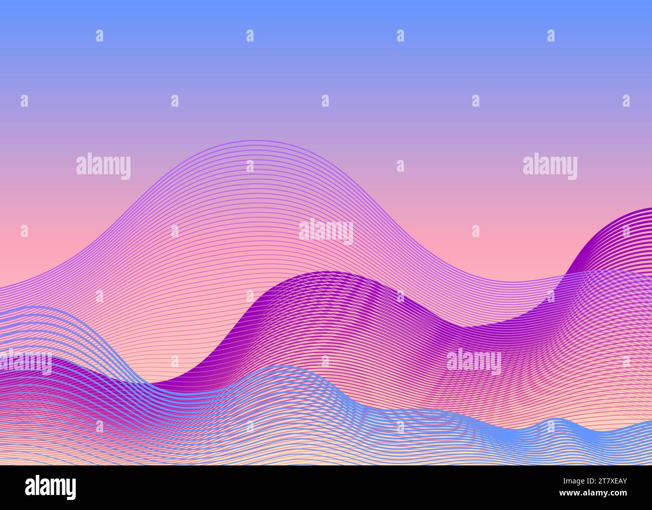 Line Graphic style banner background design concept. Pink and Blue Sky ...