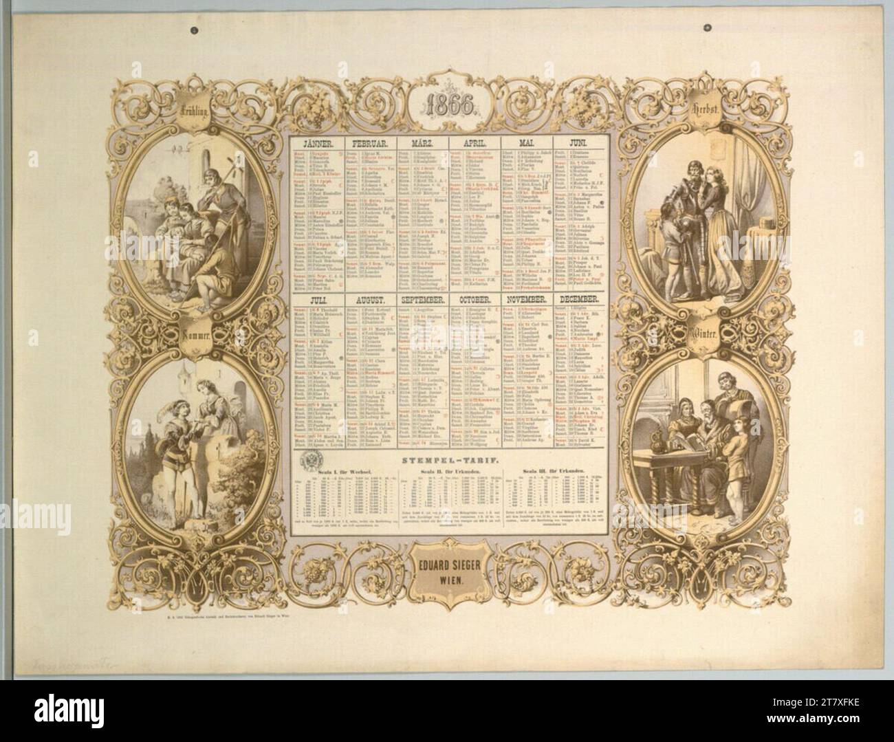 Picture calendar 1866 hi-res stock photography and images - Alamy