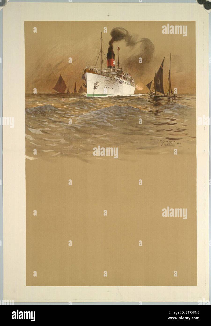 Harry Heusser Steam ship "Salona". Color 1913 , 1913 Stock Photo - Alamy