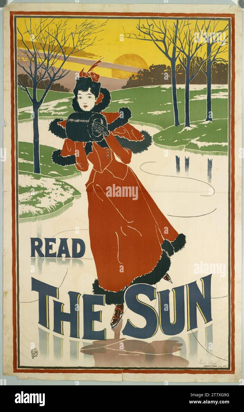 Louis John Rhead READ THE SUN. Color 1896 , 1896 Stock Photo - Alamy