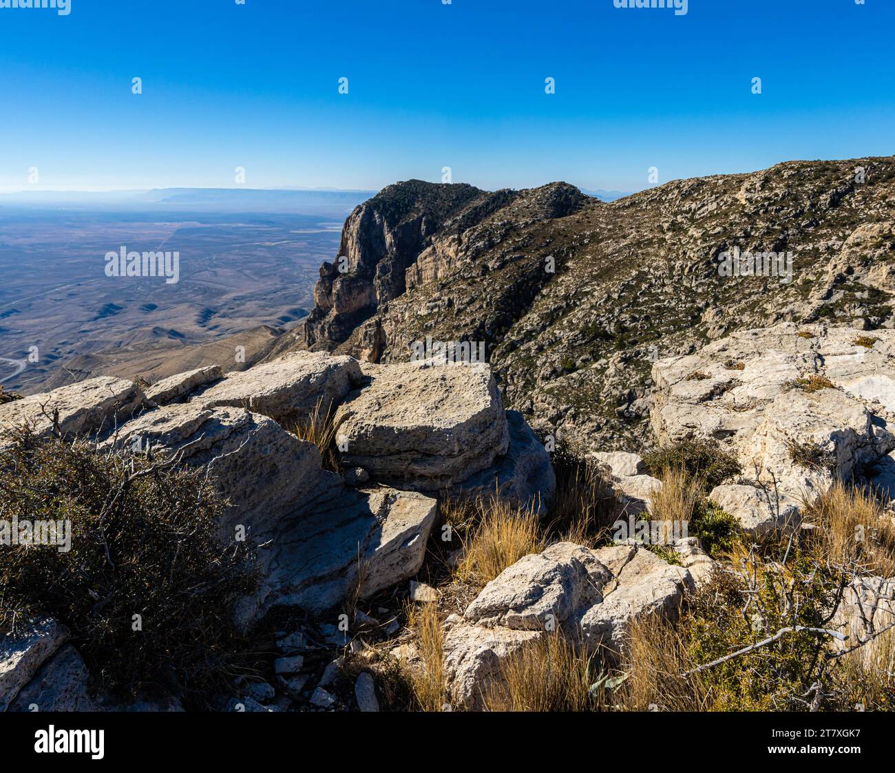 Overlooking El Capitan Above The Chihuahua Desert Near The Guadalupe ...