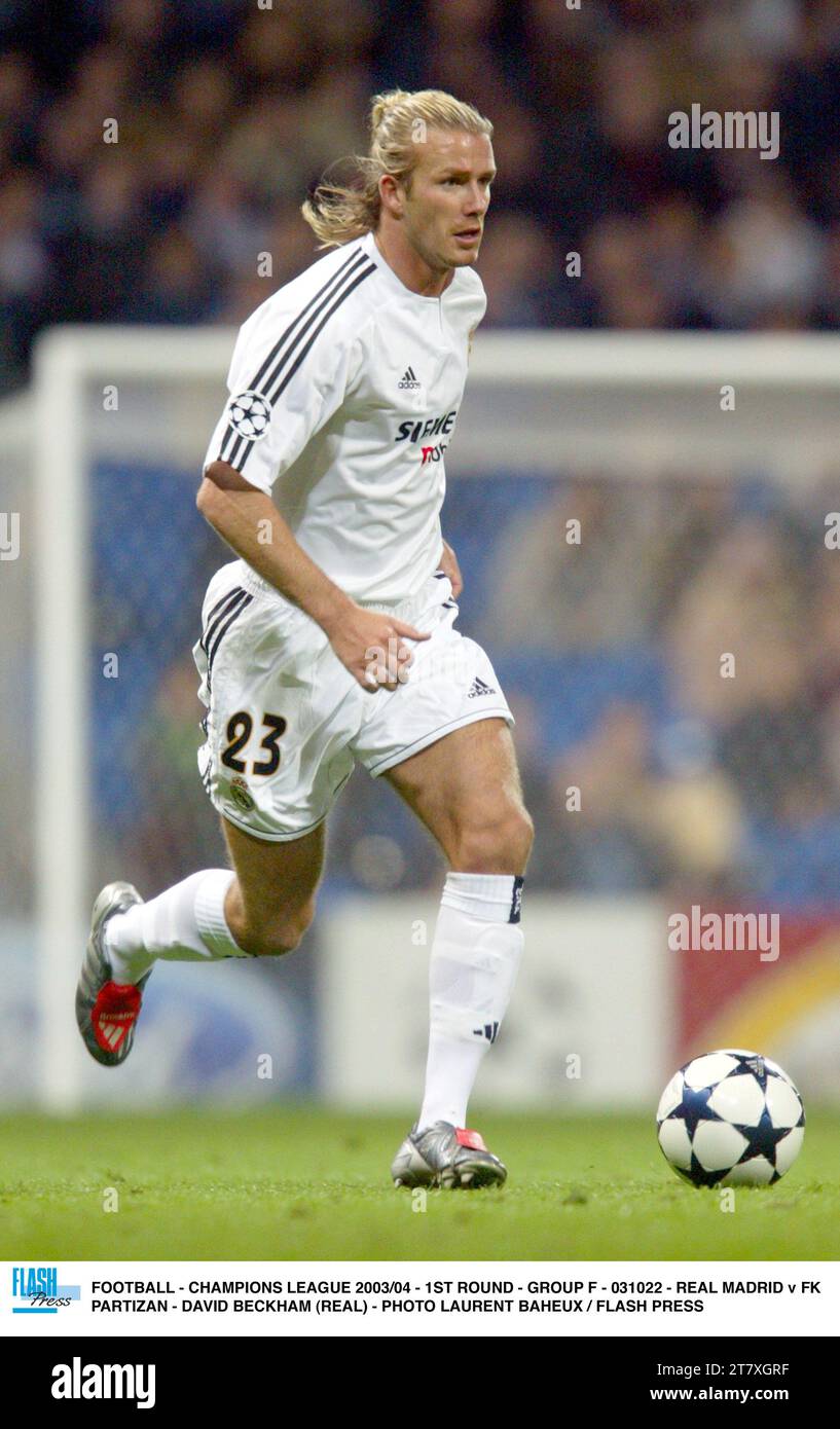 Beckham champions league 2003 hi-res stock photography and images - Alamy