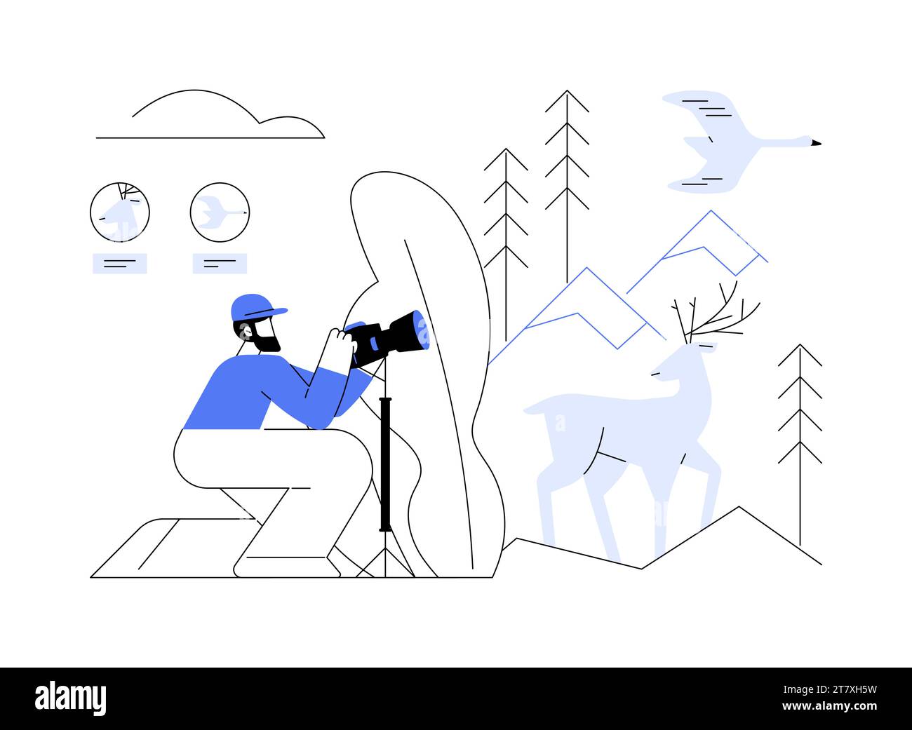 Monitoring animal population abstract concept vector illustration Stock ...