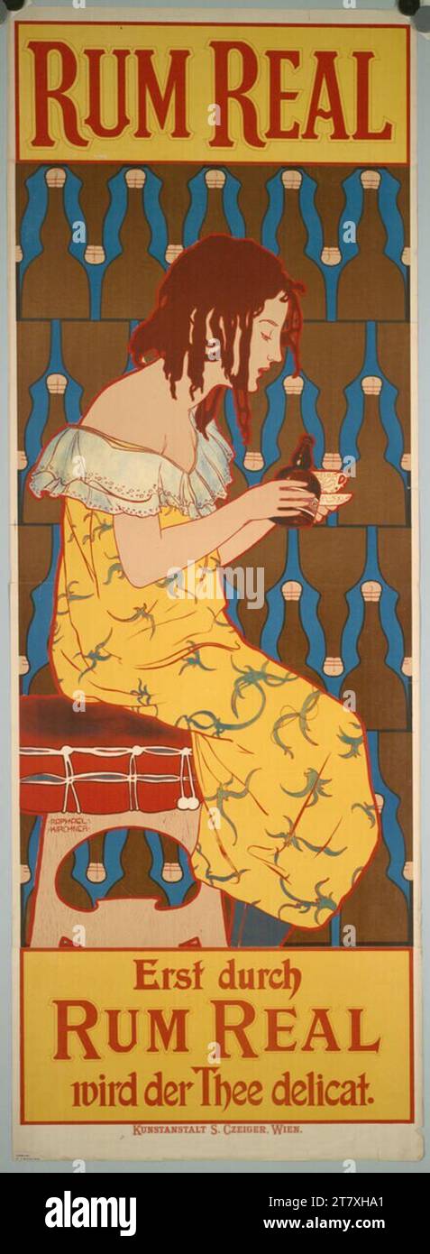 Raphael Kirchner RUM REAL. Color around 1900 Stock Photo - Alamy