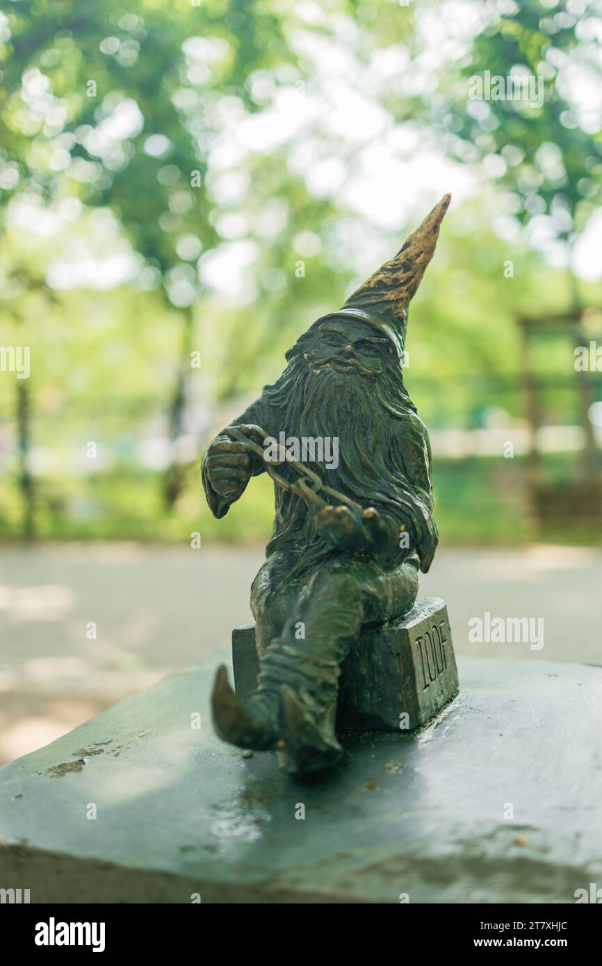 Small dwarf statue on the market square in Wroclaw Stock Photo - Alamy