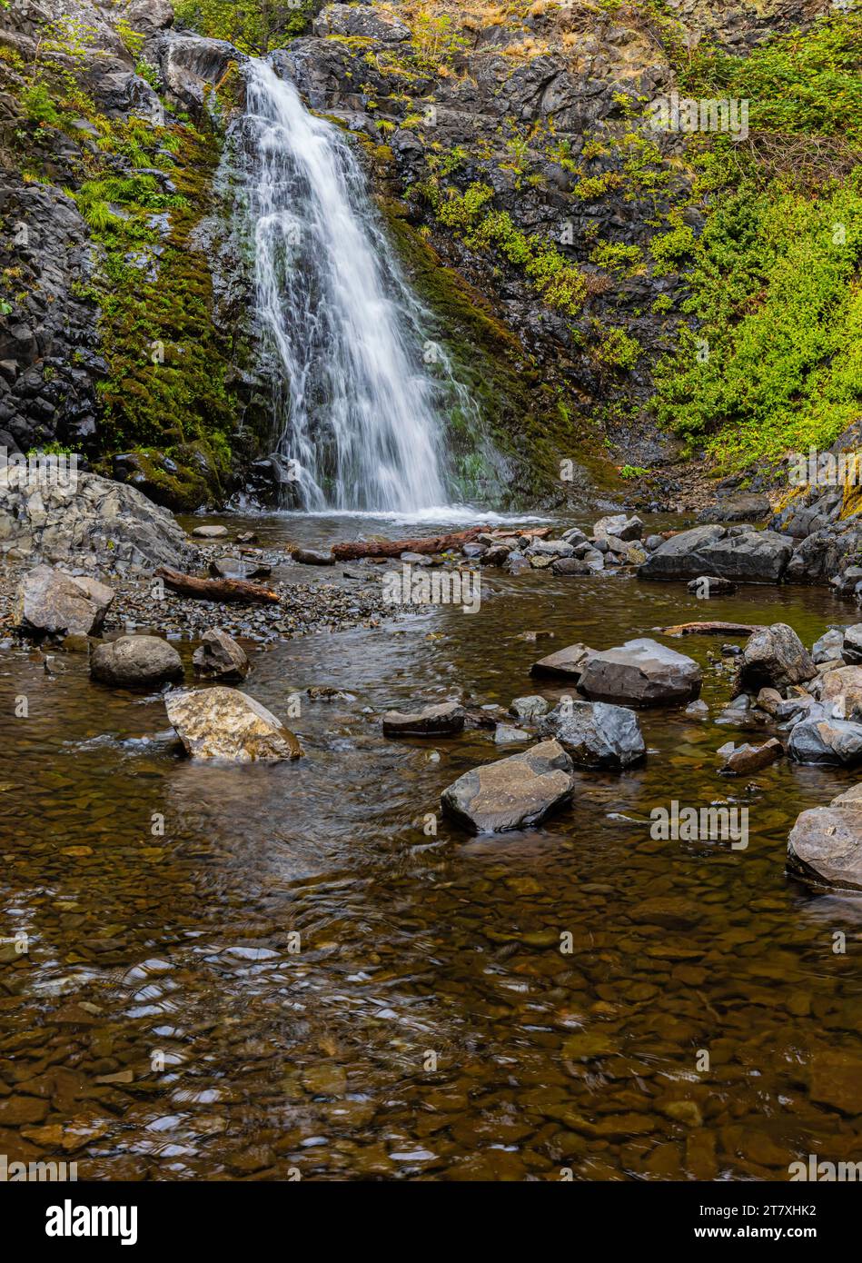 Dog Creek Falls, Columbia River Gorge, Cook, Washington, USA Stock ...