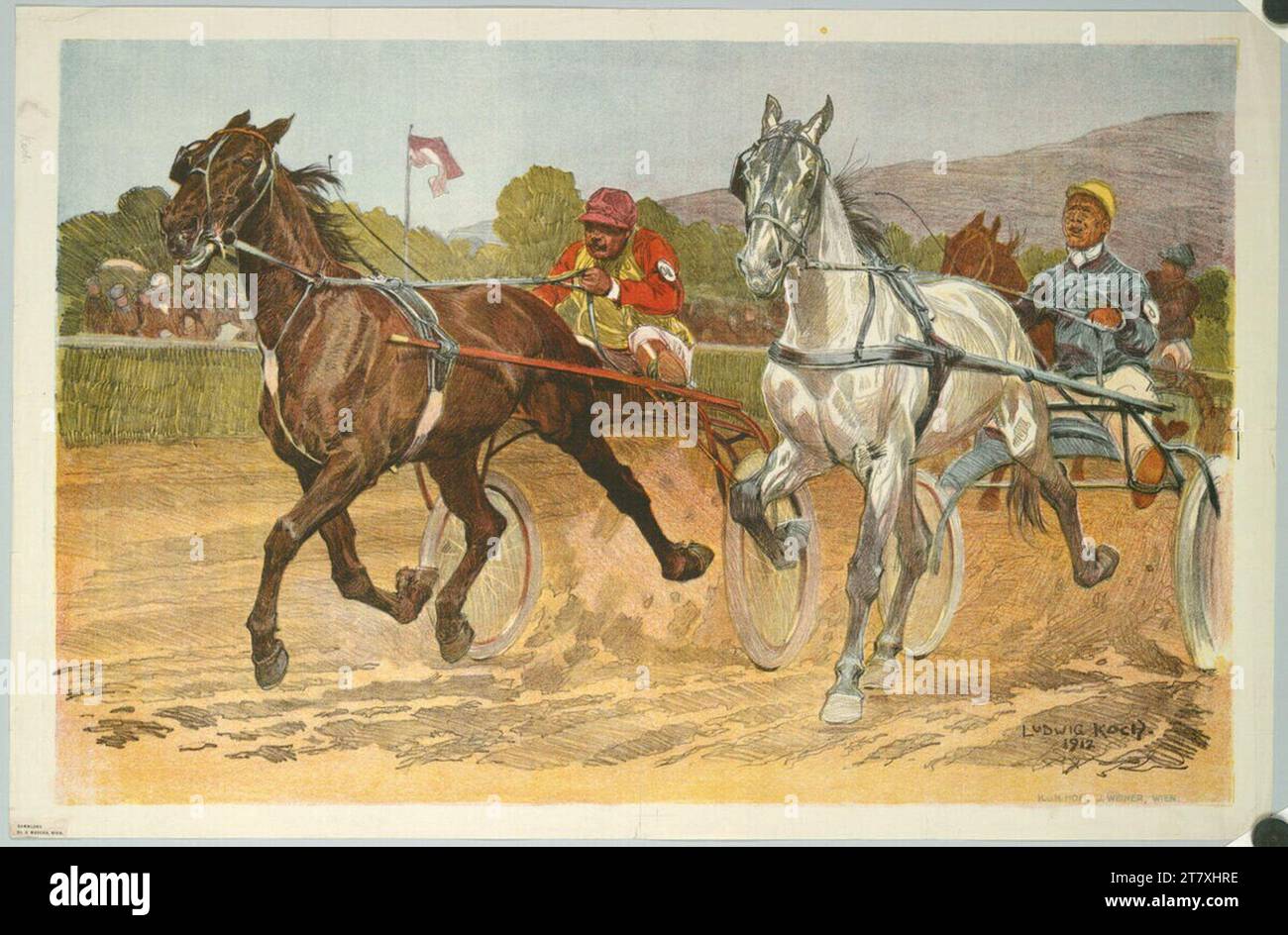 Ludwig Koch Trab race (without writing). Color 1912 , 1912 Stock Photo ...