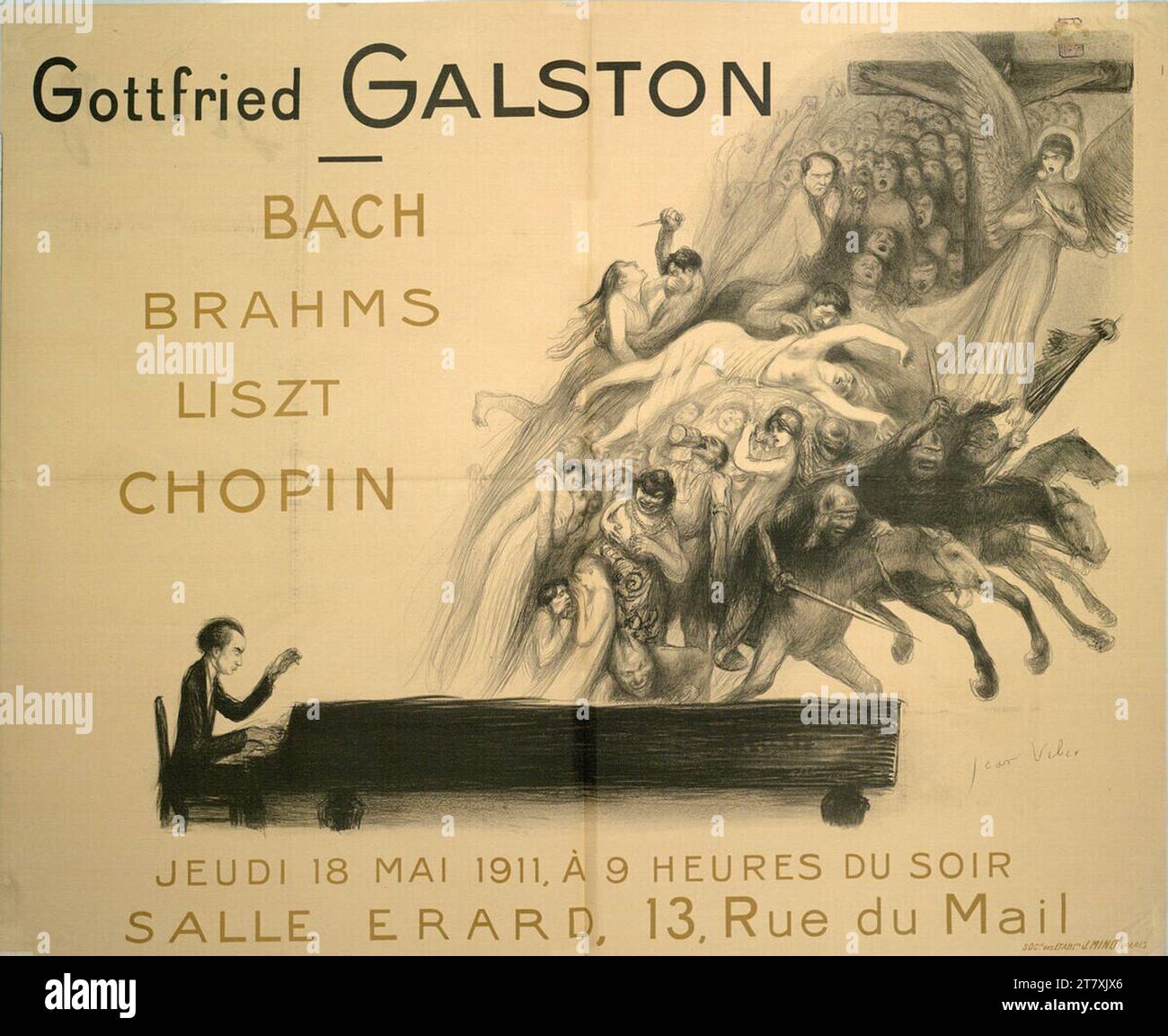 Jean Veber Gottfried GALSTON; BACH, BRAHMS, LISZT, CHOPIN; SALLE ERARD ...