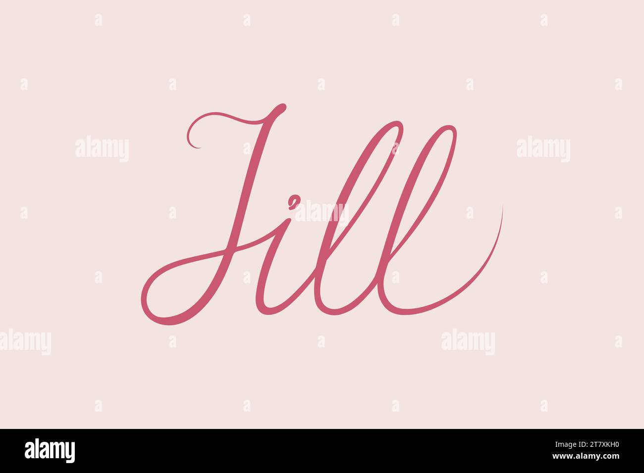 Female name Jill. Handwritten lettering calligraphy Girl name. Vector ...