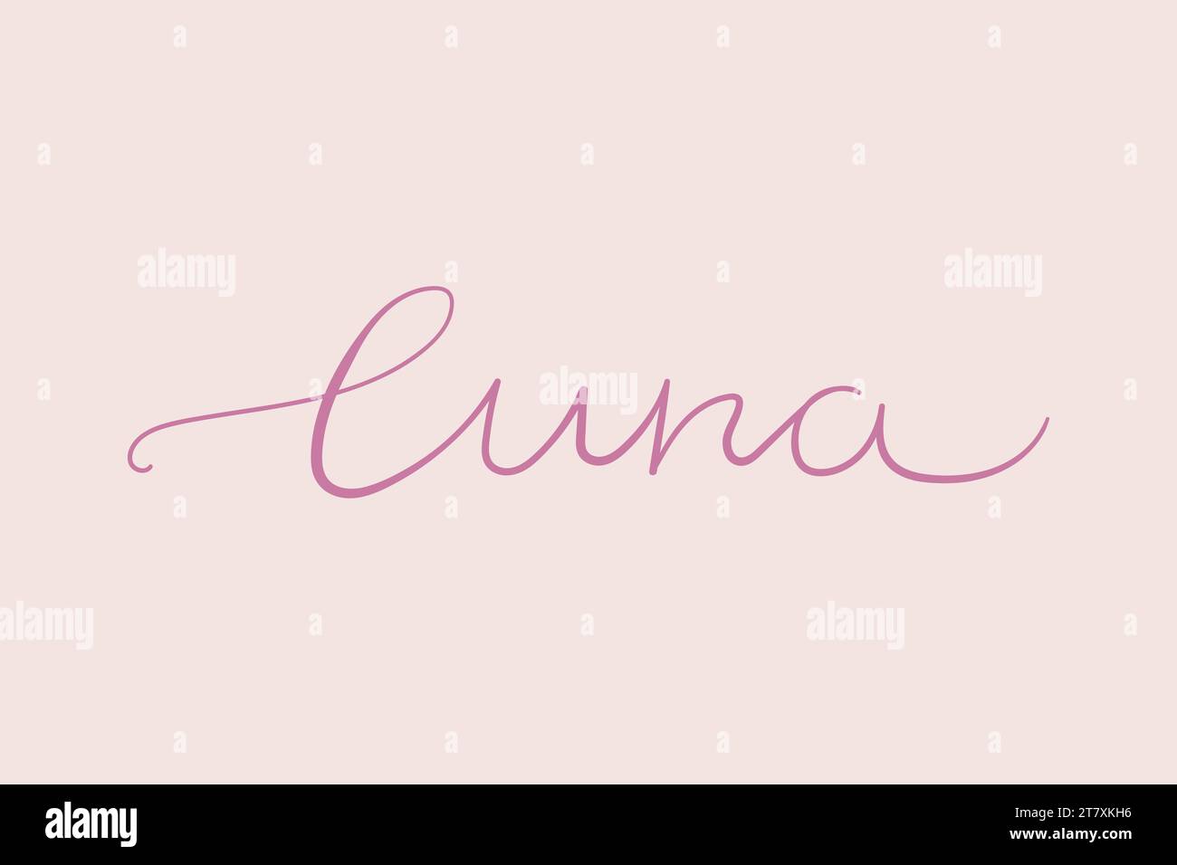 Female name Luna. Handwritten lettering calligraphy Girl name. Vector ...