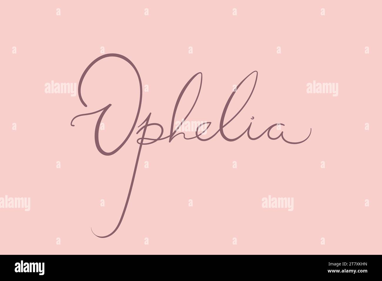 Female name Ophelia. Handwritten lettering calligraphy Girl name ...