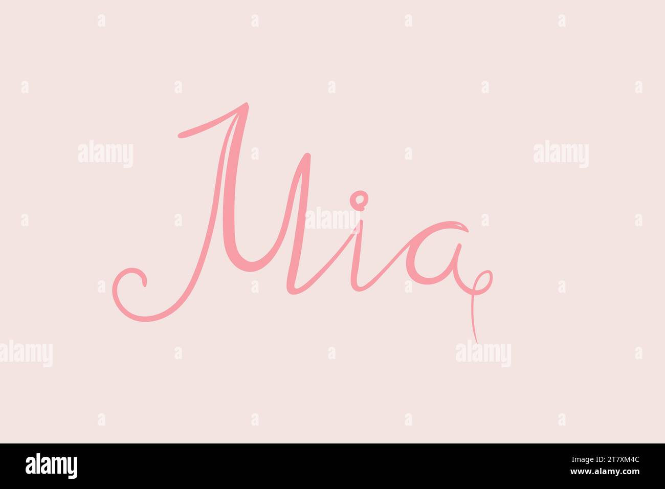 Female name Mia. Handwritten lettering calligraphy Girl name. Vector ...