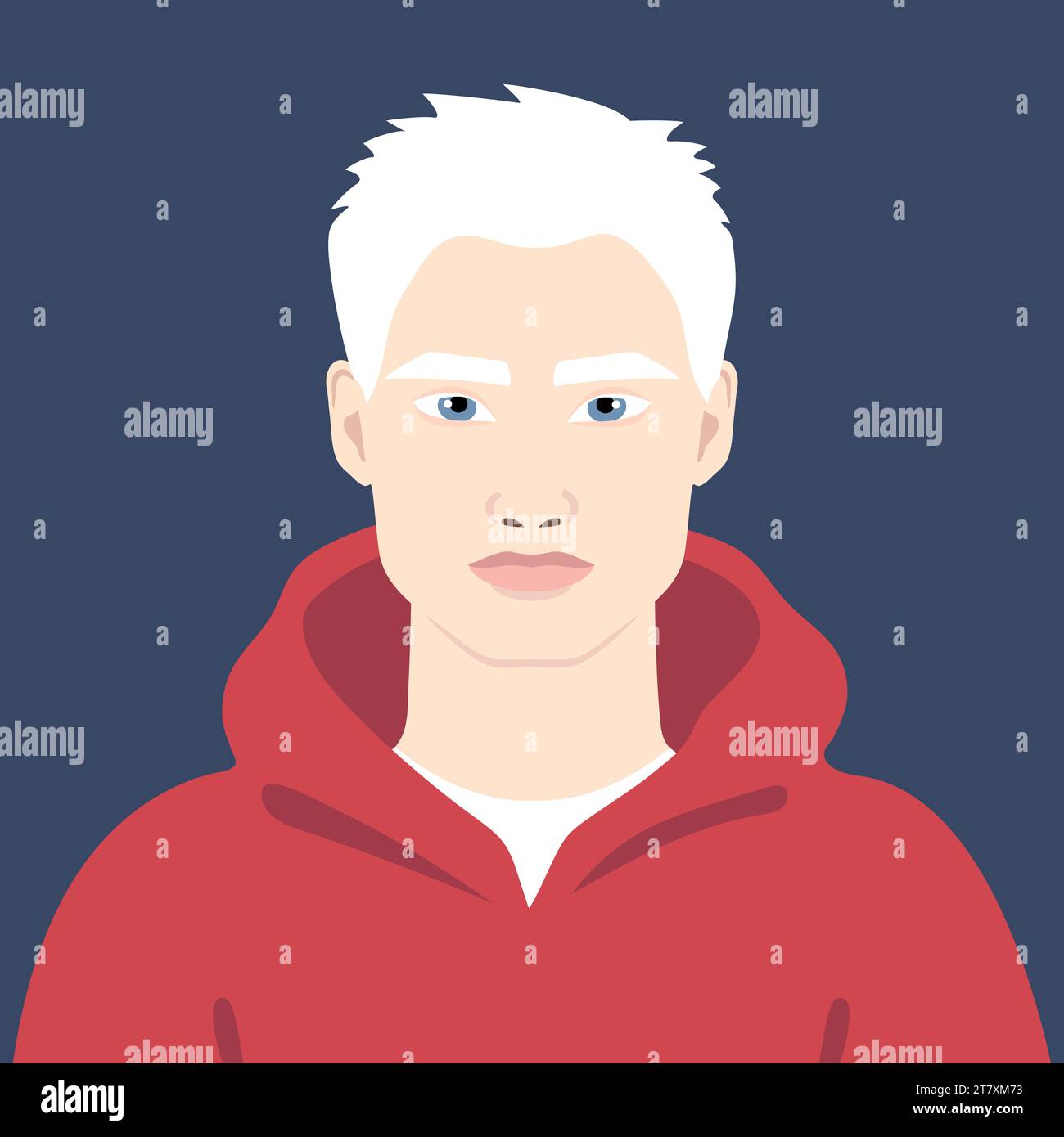 Beautiful Albino man portrait. Avatar of a young man with albinism ...