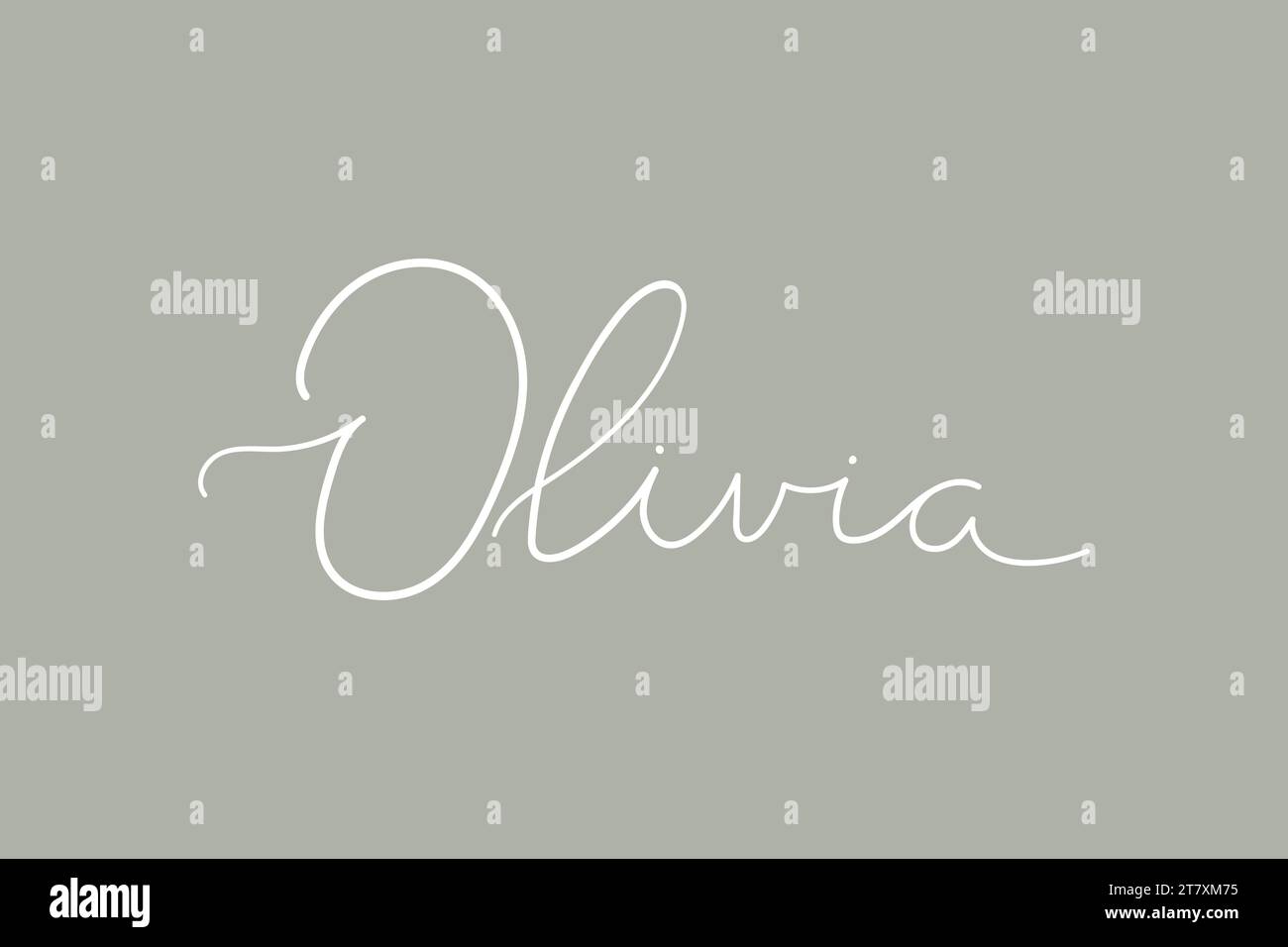 Female name Olivia. Handwritten lettering calligraphy Girl name. Vector ...