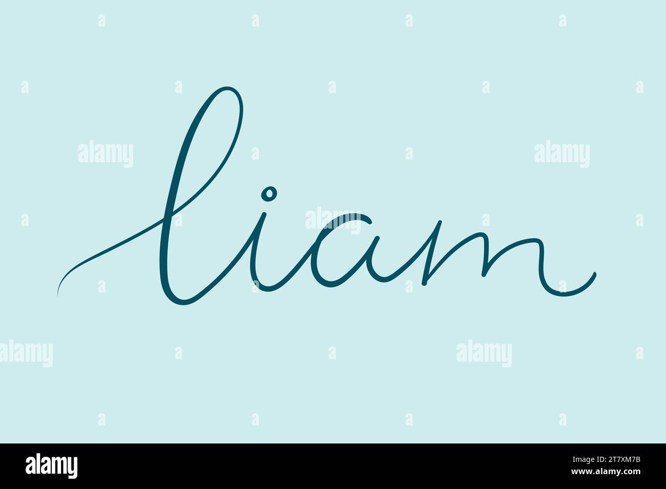 Male name Liam. Handwritten lettering calligraphy Boy name. Vector ...