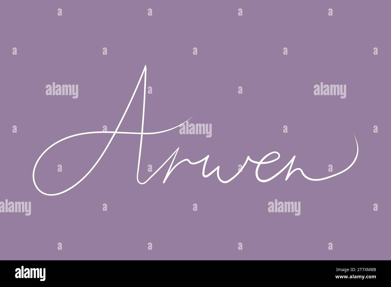 Female name Arwen. Handwritten lettering calligraphy Girl name. Vector ...