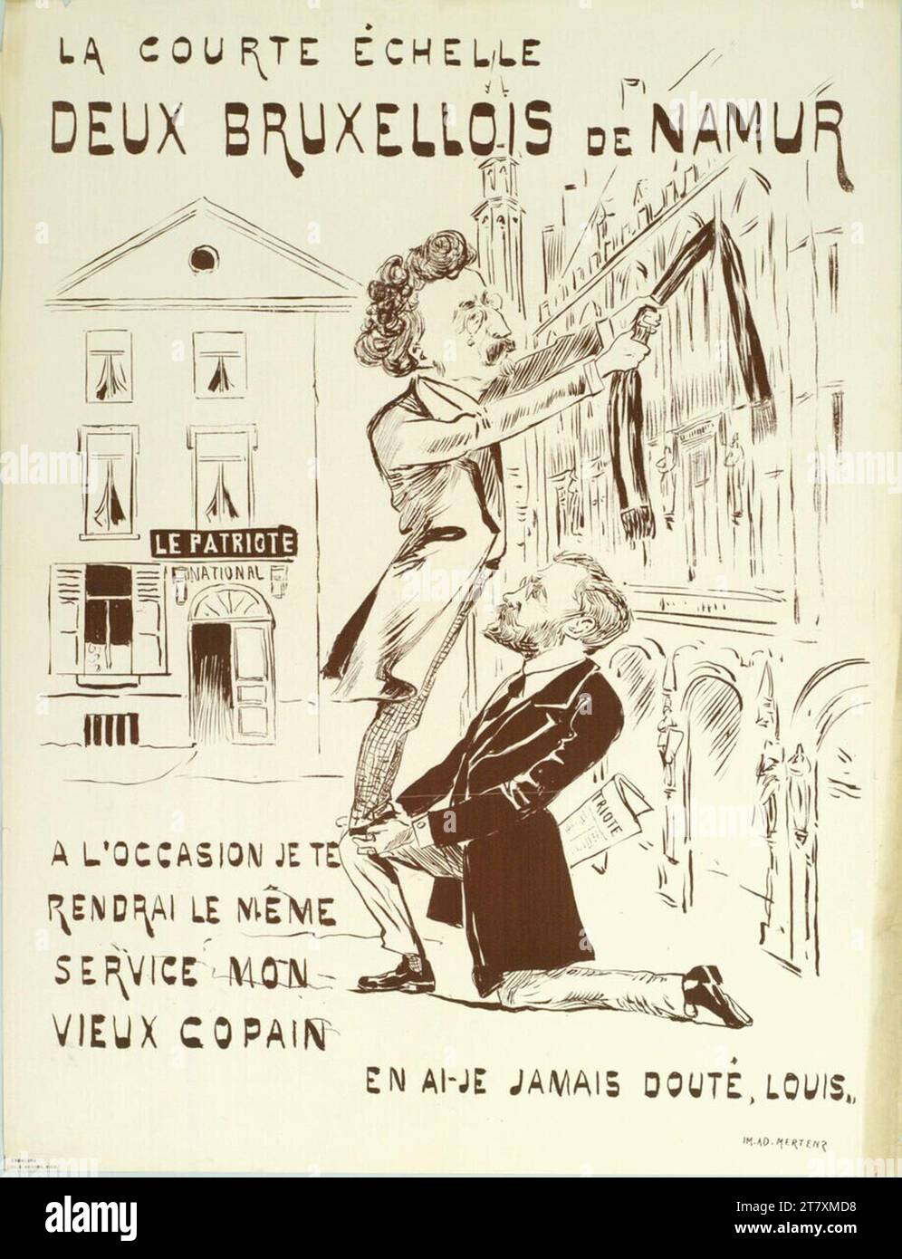 Anonym The short scale; Two Brussels from Namur. Lithography around ...