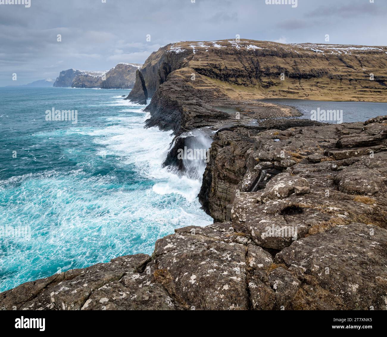 Bosdalafossur waterfall, Vagar Island, Faroe Islands, Denmark, Europe ...