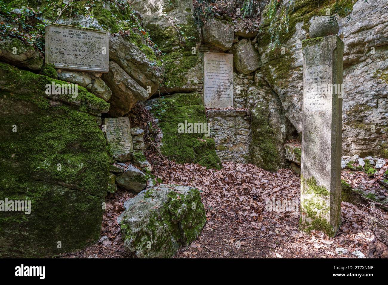 Family memorials in the 19c landscape garden at Villa Piovene Porto ...