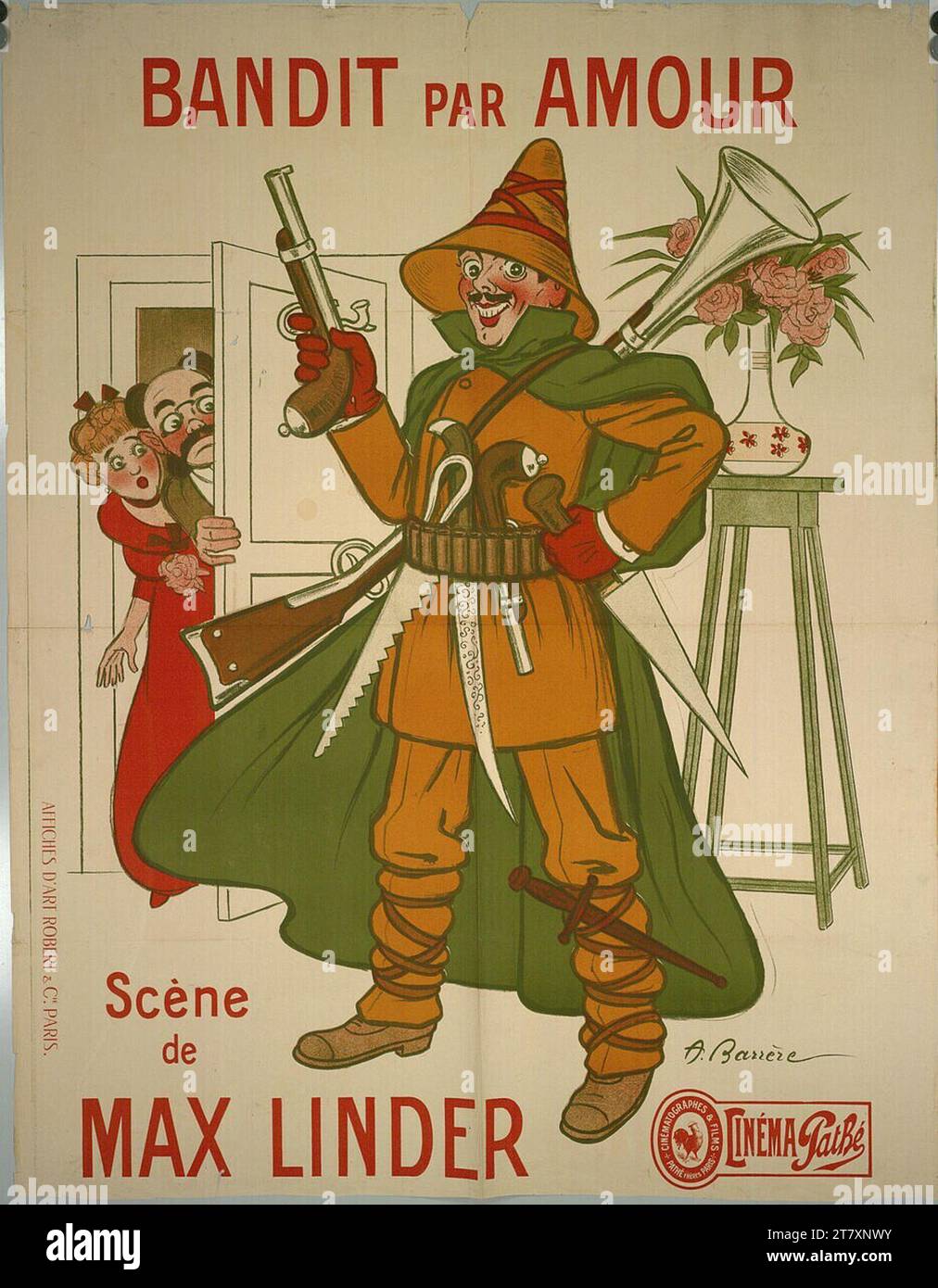 Adrien Barrère Bandit out of love; Max Linder scene; Pathé cinema ...