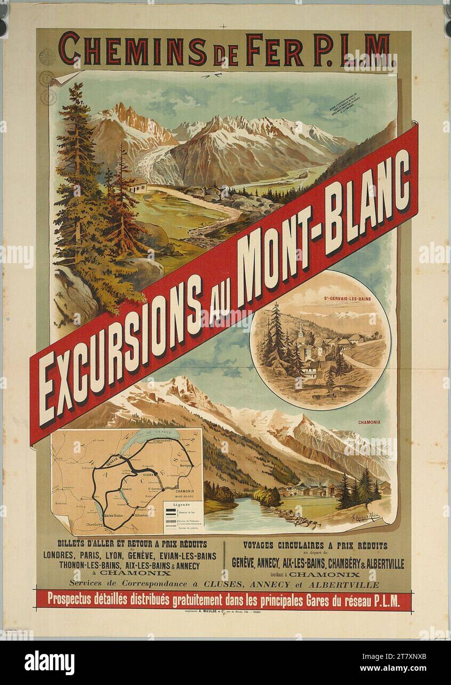 Friedrich Hugo d' Alési Excursions to Mont-Blanc; Railways P.L.M ...